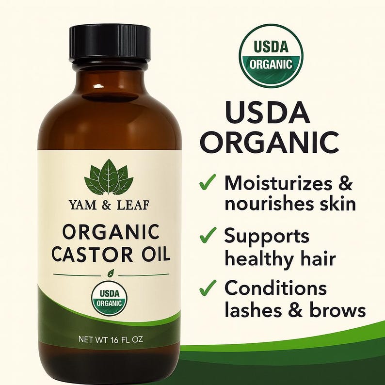 Castor Oil Organic: Cold Pressed, USDA Certified for Hair & Skin - Etsy