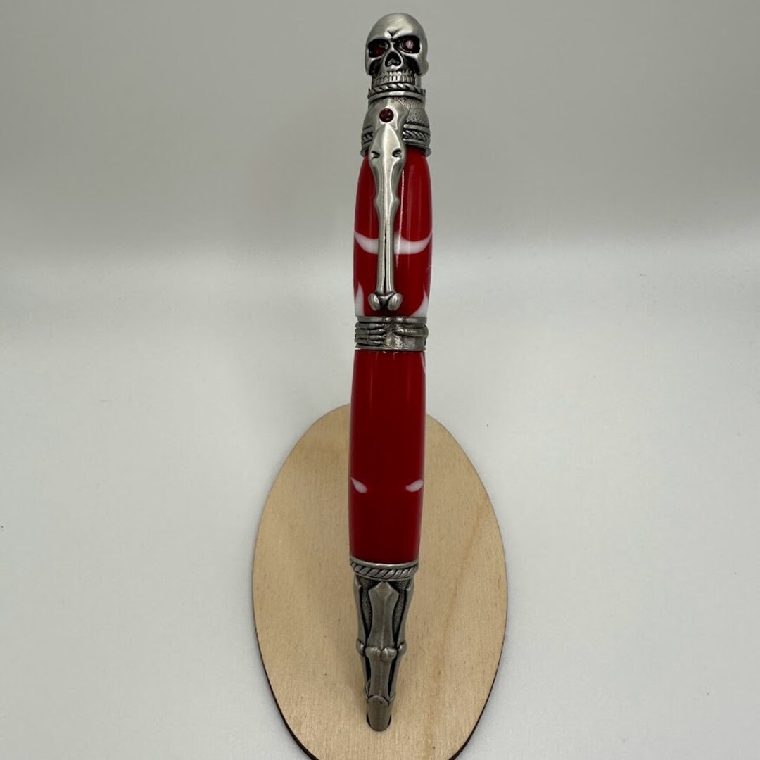 Skull Pen Red/white Acrylic SK092301 - Etsy