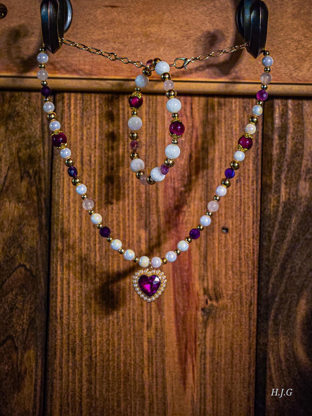 Heart of Harmony Shell Bead Jewelry Set – Rose Quartz, Amethyst & Pink ...