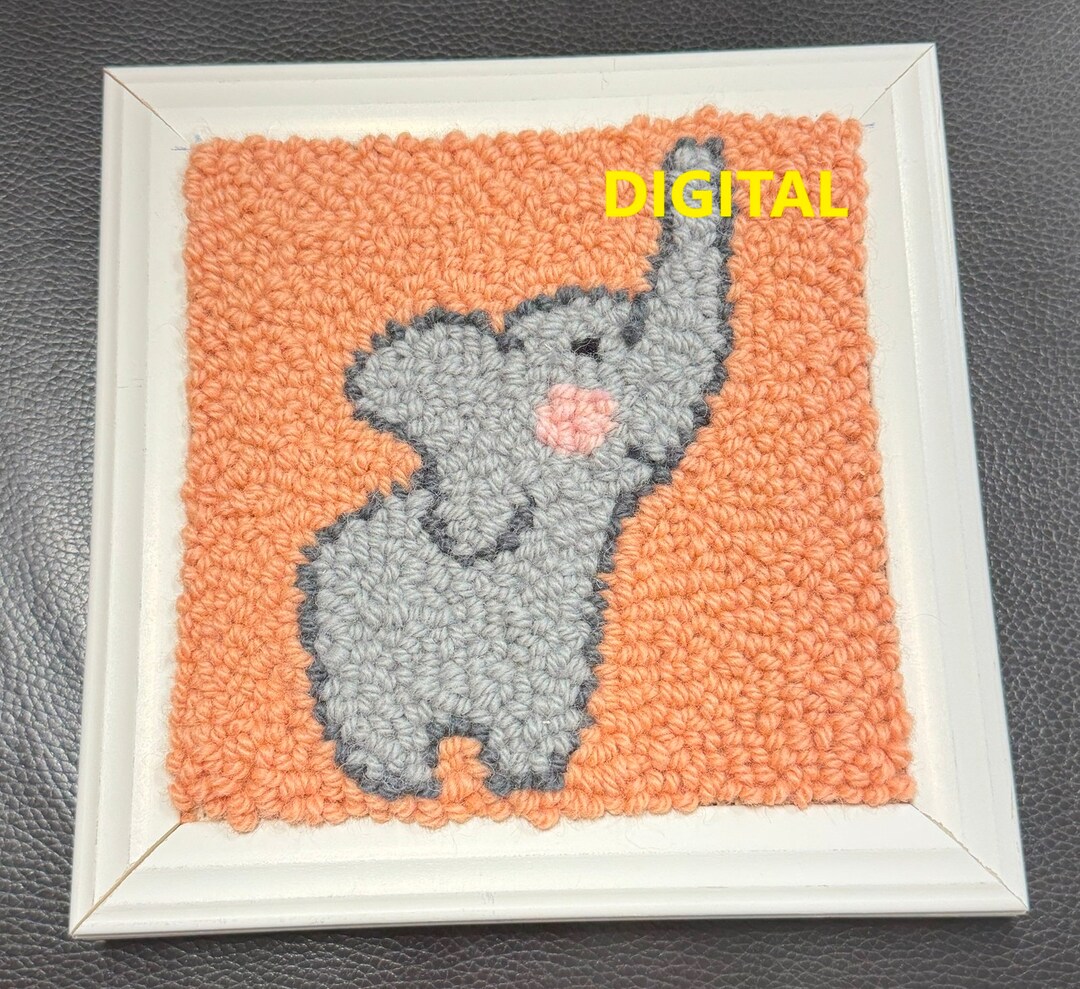 DIGITAL! BABY Elephant Punch Needle/rug Hooking Pattern Design PDF - Etsy