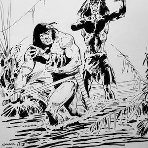 John Buscema Recreation of Conan the Barbarian, Pen and Ink, Comic Art ...
