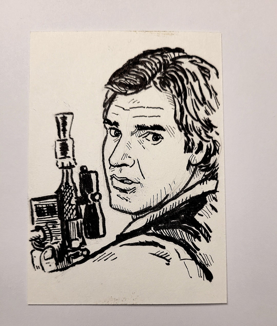 Star Wars Han Solo Sketch Card, Original Art, Pen and Ink, Harrison ...