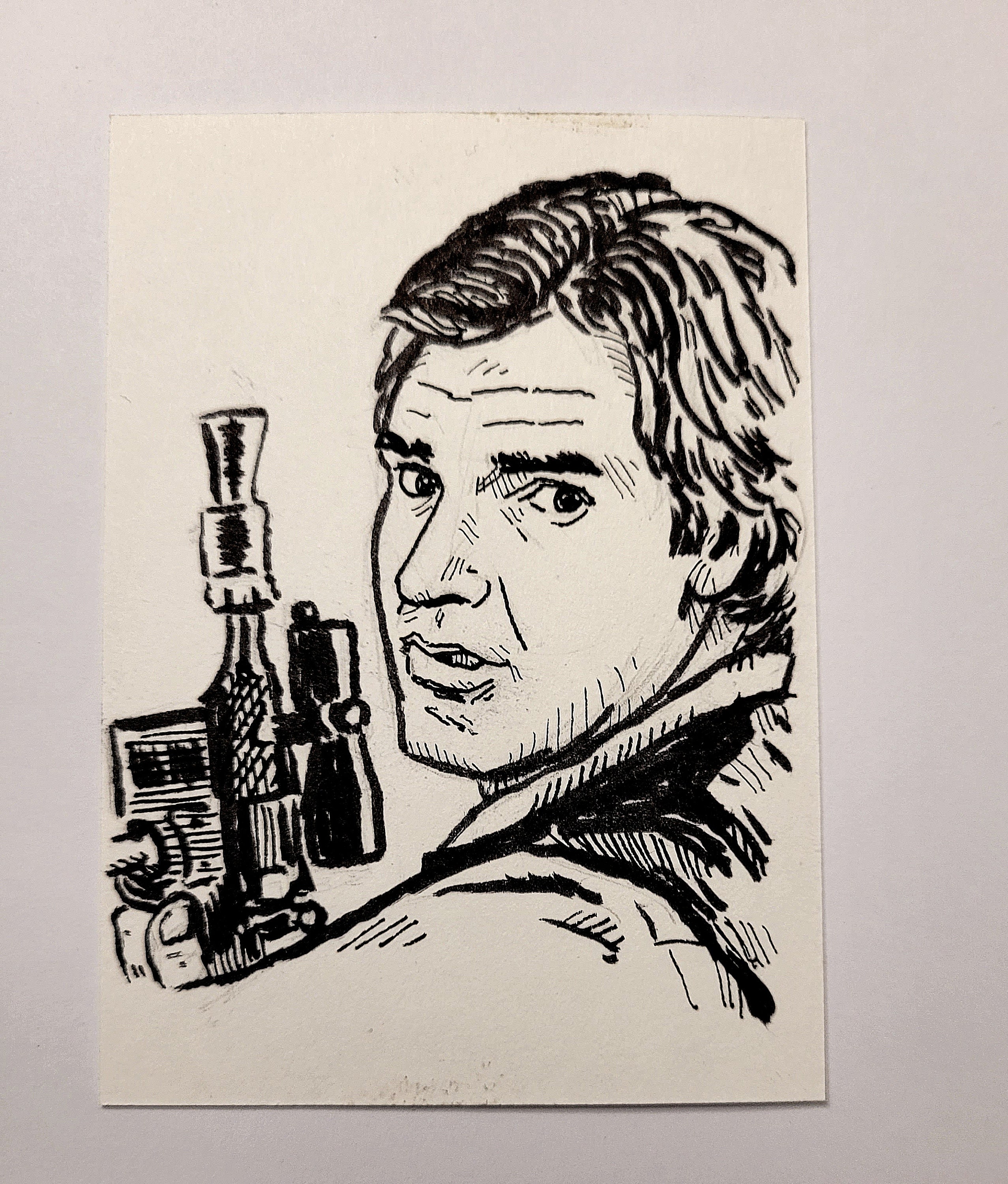 Star Wars Han Solo Sketch Card, Original Art, Pen and Ink, Harrison ...