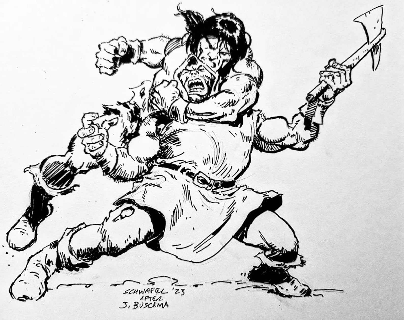 Conan Ambush Original Art, Pen and Ink, Comic Art, Conan the Barbarian ...