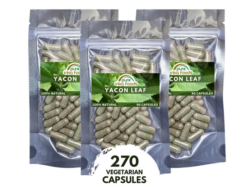 Yacon Leaf Capsules 3-pack, 500 Mg, 90 Day Supply 270 Vegetarian ...