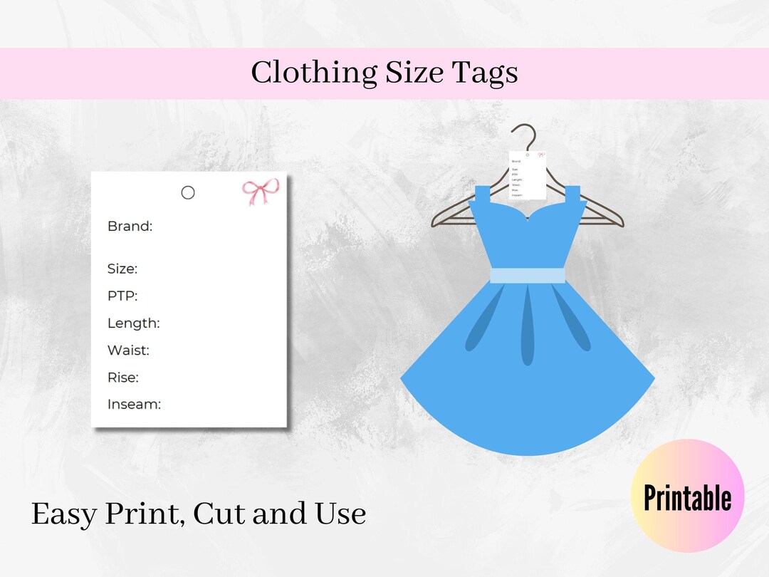 Clothing Size Measurement Hanger Tags - Etsy