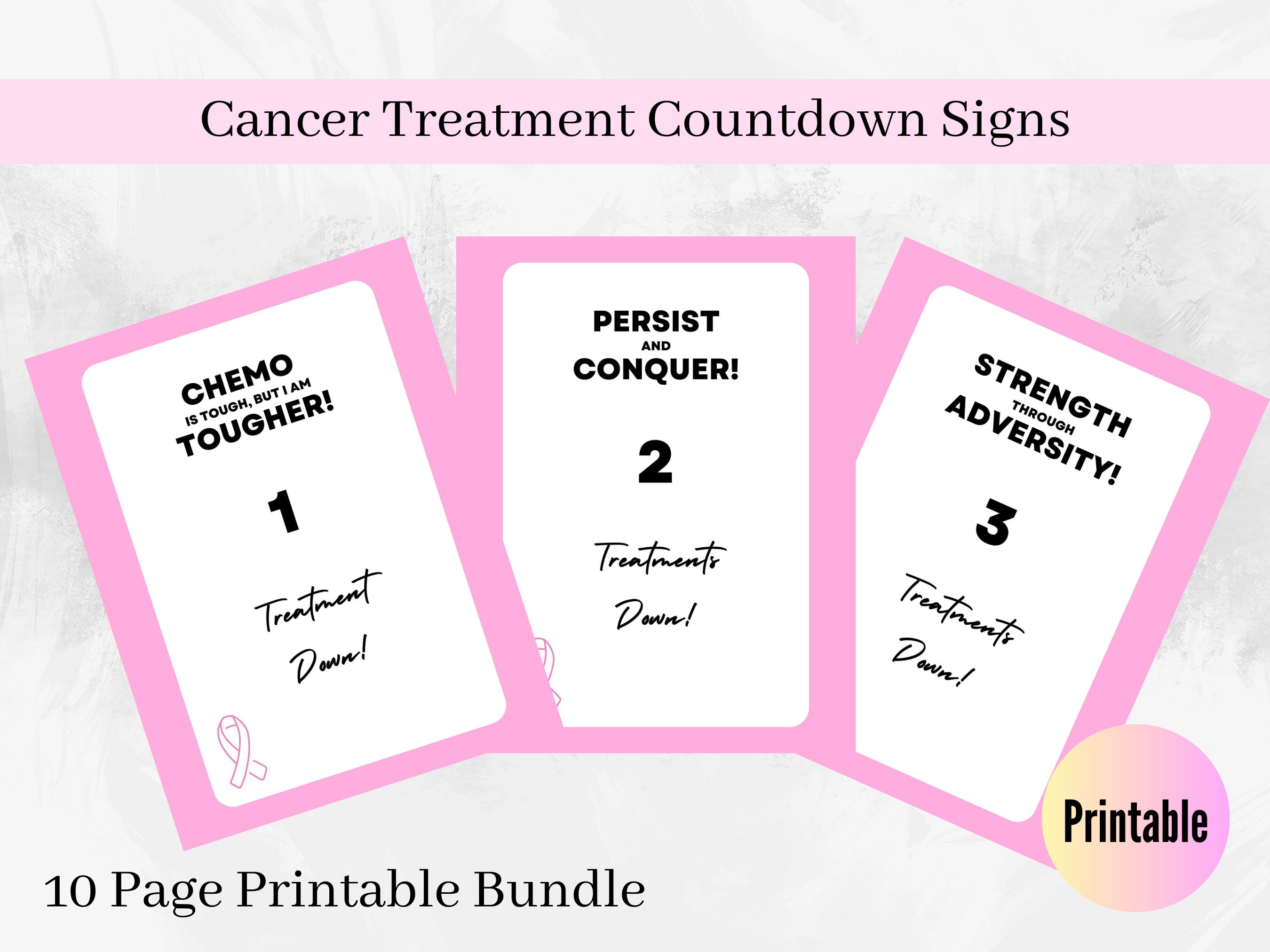 Cancer Care Treatment Countdown Signs - Etsy