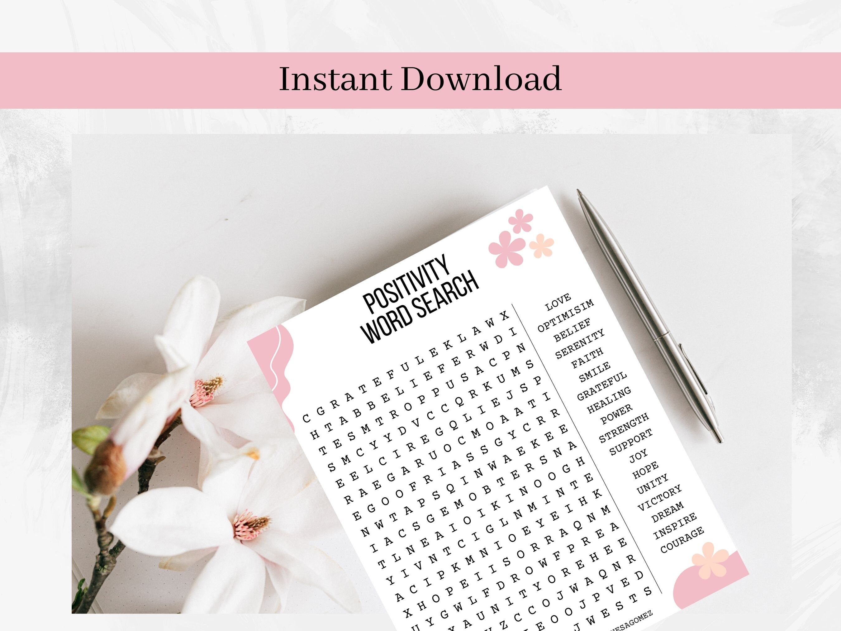 Cancer Journey Word Search Puzzle: 5-page Printable (instant Download ...
