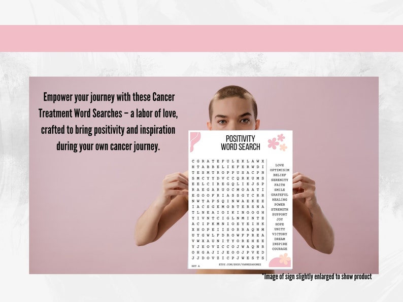 Cancer Journey Word Search Puzzle: 5-page Printable (instant Download ...
