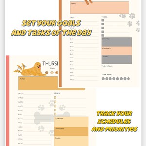 Cute Dogs Theme and Fun Weekly and Daily Planner: Digital Hyperlinked ...