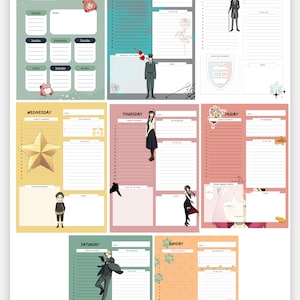 Anime-themed Weekly Planner : Cute Anime Undated Digital and Printable ...