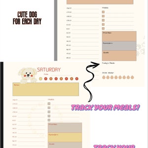 Cute Dogs Theme and Fun Weekly and Daily Planner: Digital Hyperlinked ...