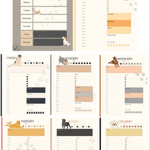 Cute Dogs Theme and Fun Weekly and Daily Planner: Digital Hyperlinked ...