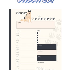 Cute Dogs Theme and Fun Weekly and Daily Planner: Digital Hyperlinked ...