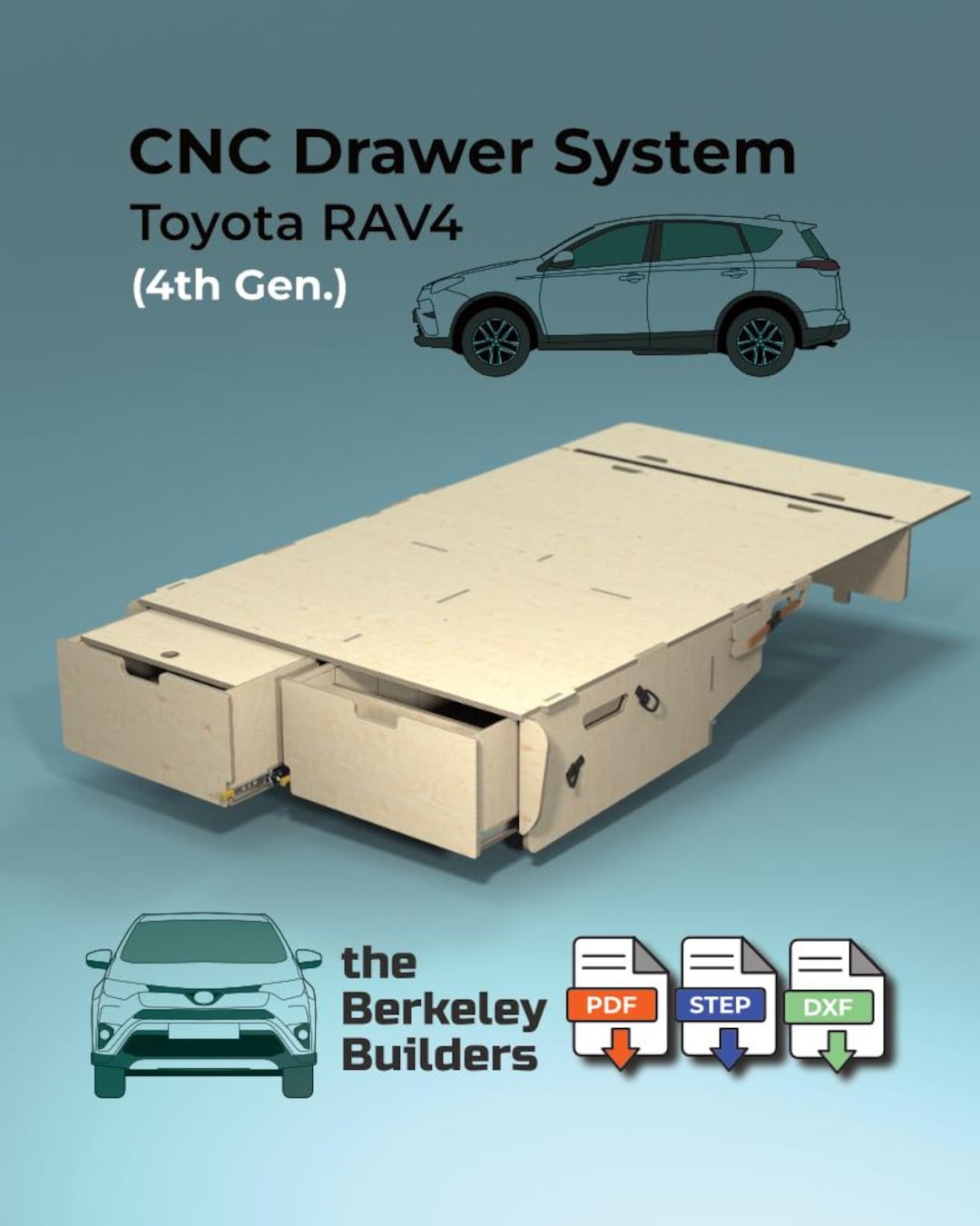 Toyota RAV4 (4th Gen.) Camper Conversion Drawer System: CNC Files (DXF ...