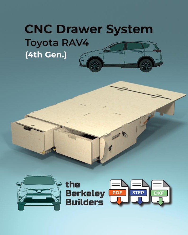Toyota RAV4 (4th Gen.) Camper Conversion Drawer System **digital CNC ...