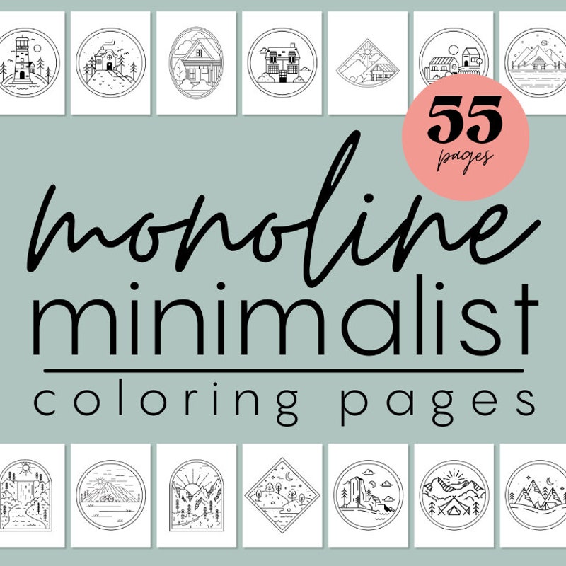 Monochrome Coloring Pages - Etsy