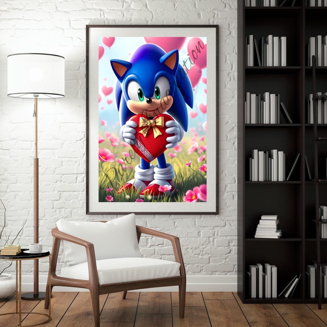 Sonic With Heart-shaped Chocolates Art 2025 Cute Digital Download ...