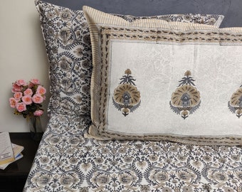 New Hand Block Print Cotton Flat Sheet Handmade Bed Sheet Hand Print Bedspread Blanket Bedding ...