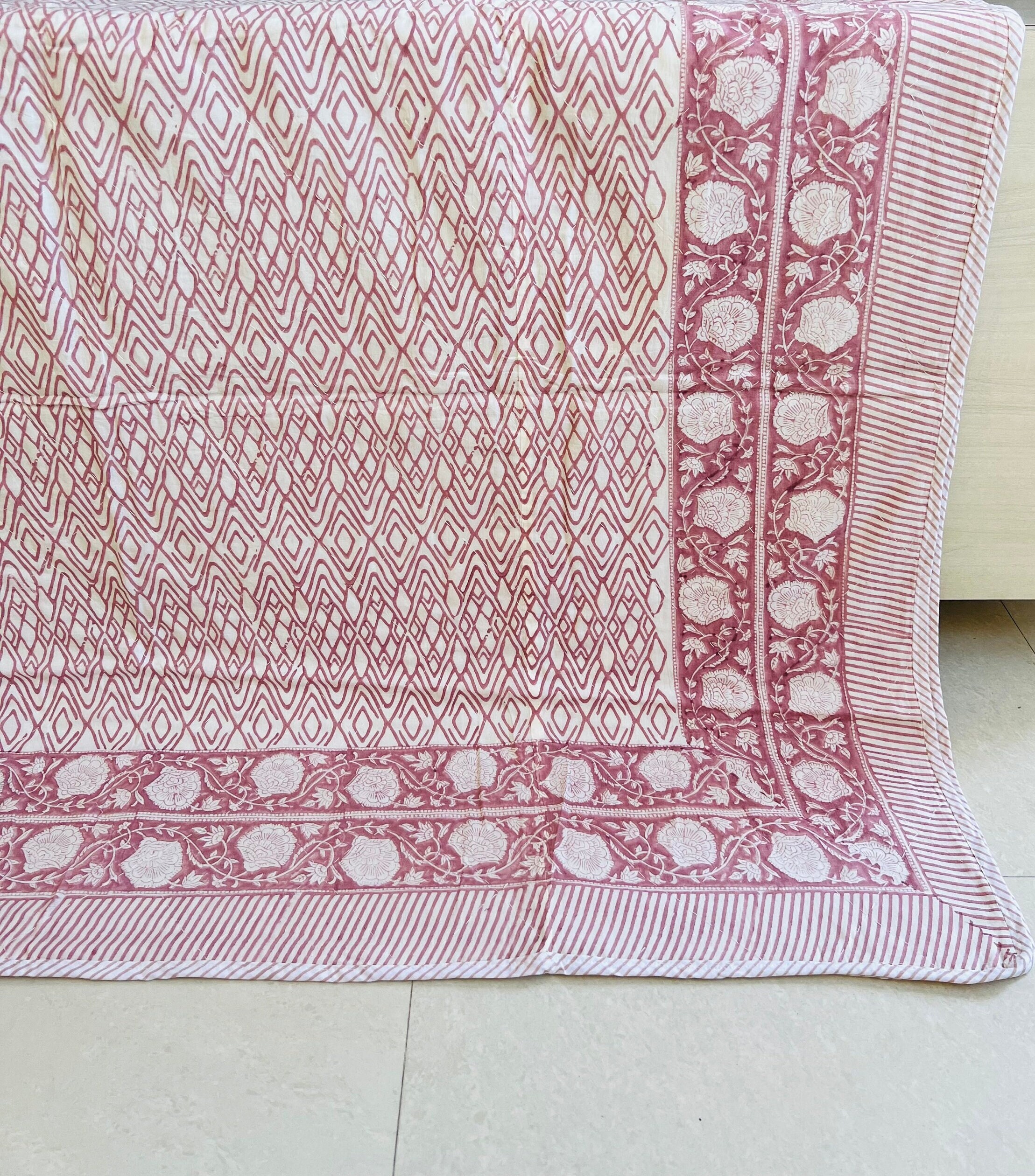 Hand Block Print Cotton Dohar Handmade Ac Blanket Reversible Dohar Ac ...