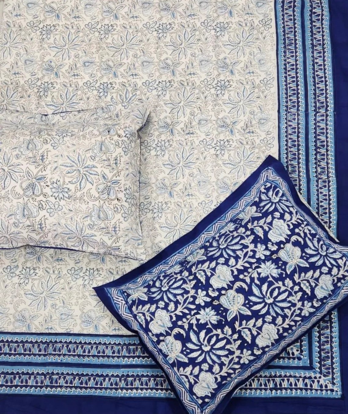 New Hand Block Print Cotton Flat Sheet Handmade Bed Sheet Hand - Etsy