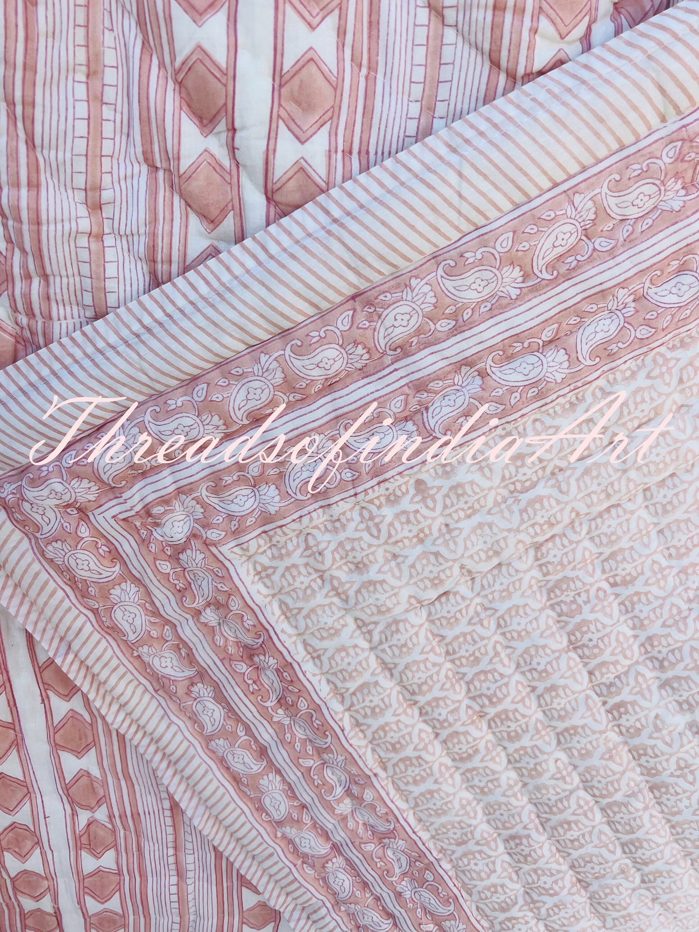 Winter Warm Razai Quilt Bedspread Quilt Ethnic Hand Block - Etsy