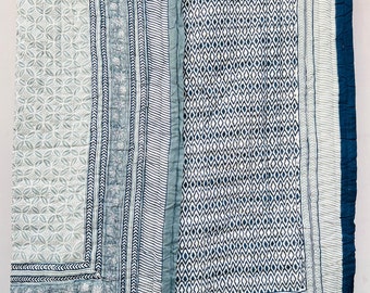 Anokhi Indian Jaipuri Block Print Quilt Printed Reversible Razai Cotton ...