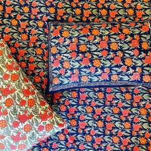 New Hand Block Print Cotton Flat Sheet Handmade Bed Sheet Hand Print Bedspread Blanket Bedding ...