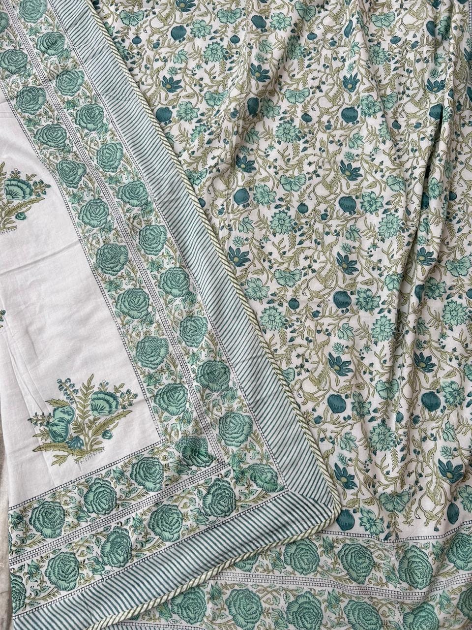 Hand Block Print Cotton Dohar Handmade Ac Blanket Reversible Dohar Ac ...