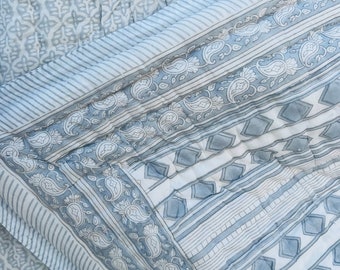 Reversible Quilt Soft Cotton Quilt Hand Block Print Quilt Floral Print ...