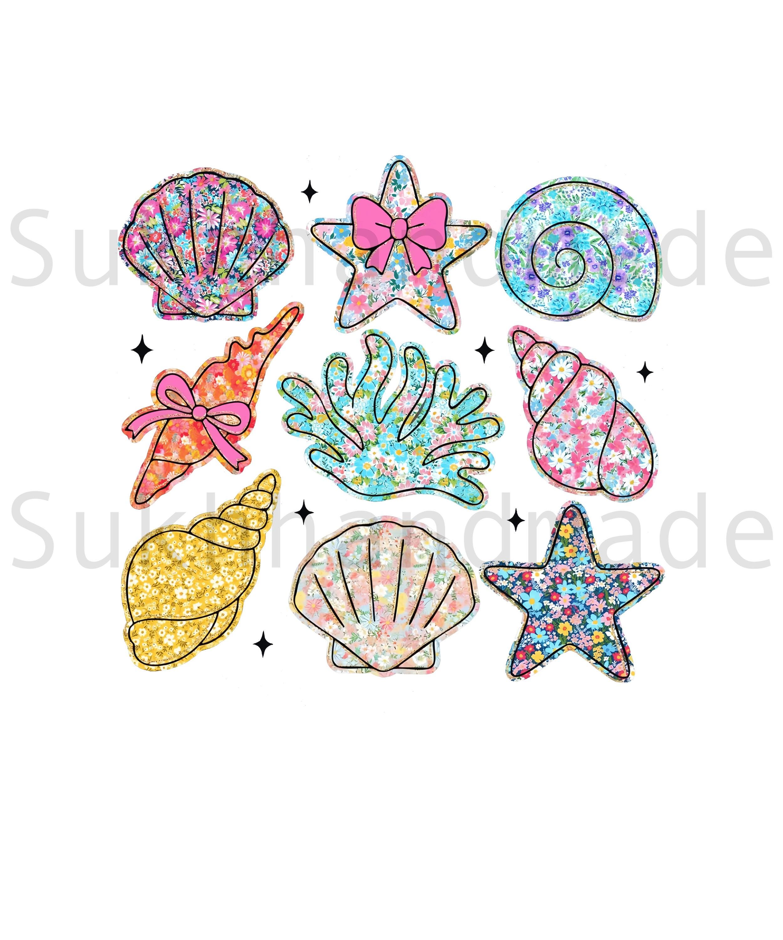 Wildflower Seashell Clam Summer Png, Summer Vibes Png, Floral Summer ...