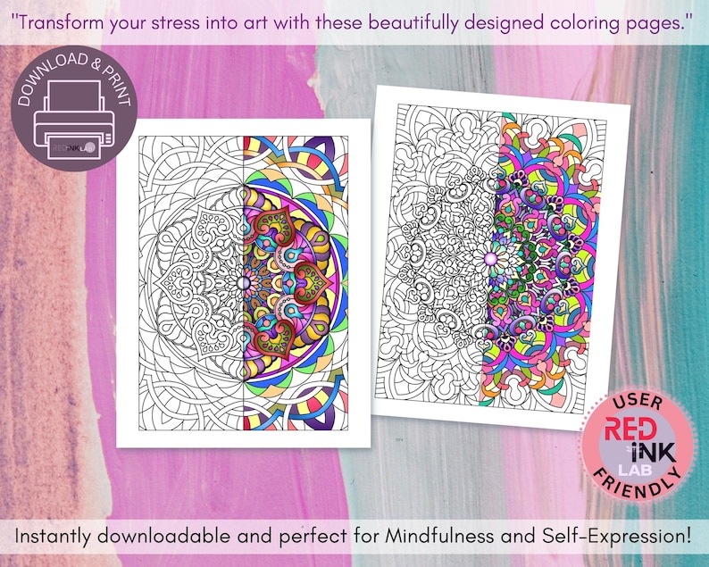 Coloring Pages for Adults Teens 50 Original Mandala Mindfulness ...