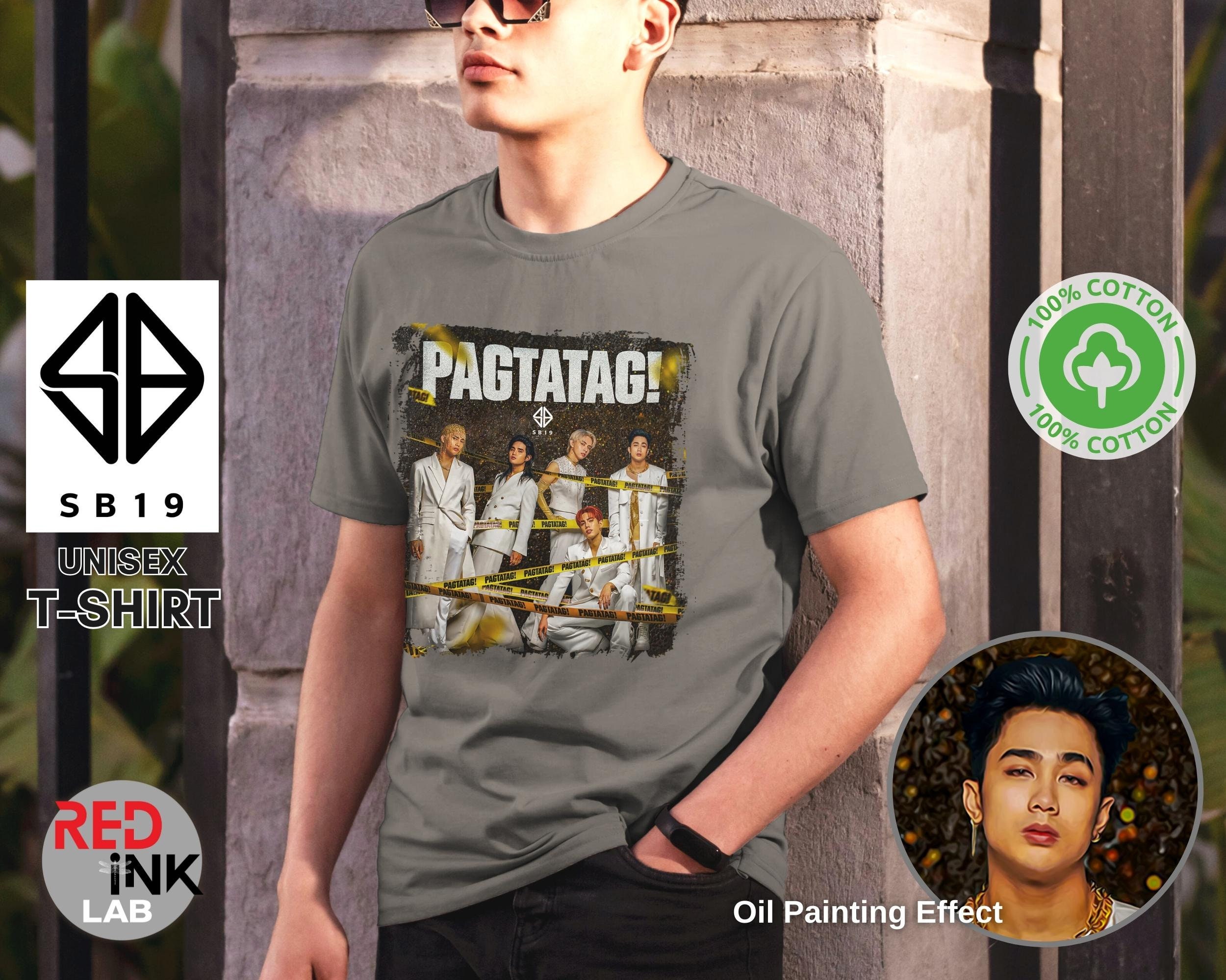 SB19 Tshirt Unisex SB19 Pagtatag Print Oil Painting Tee Filipino PPOP ...