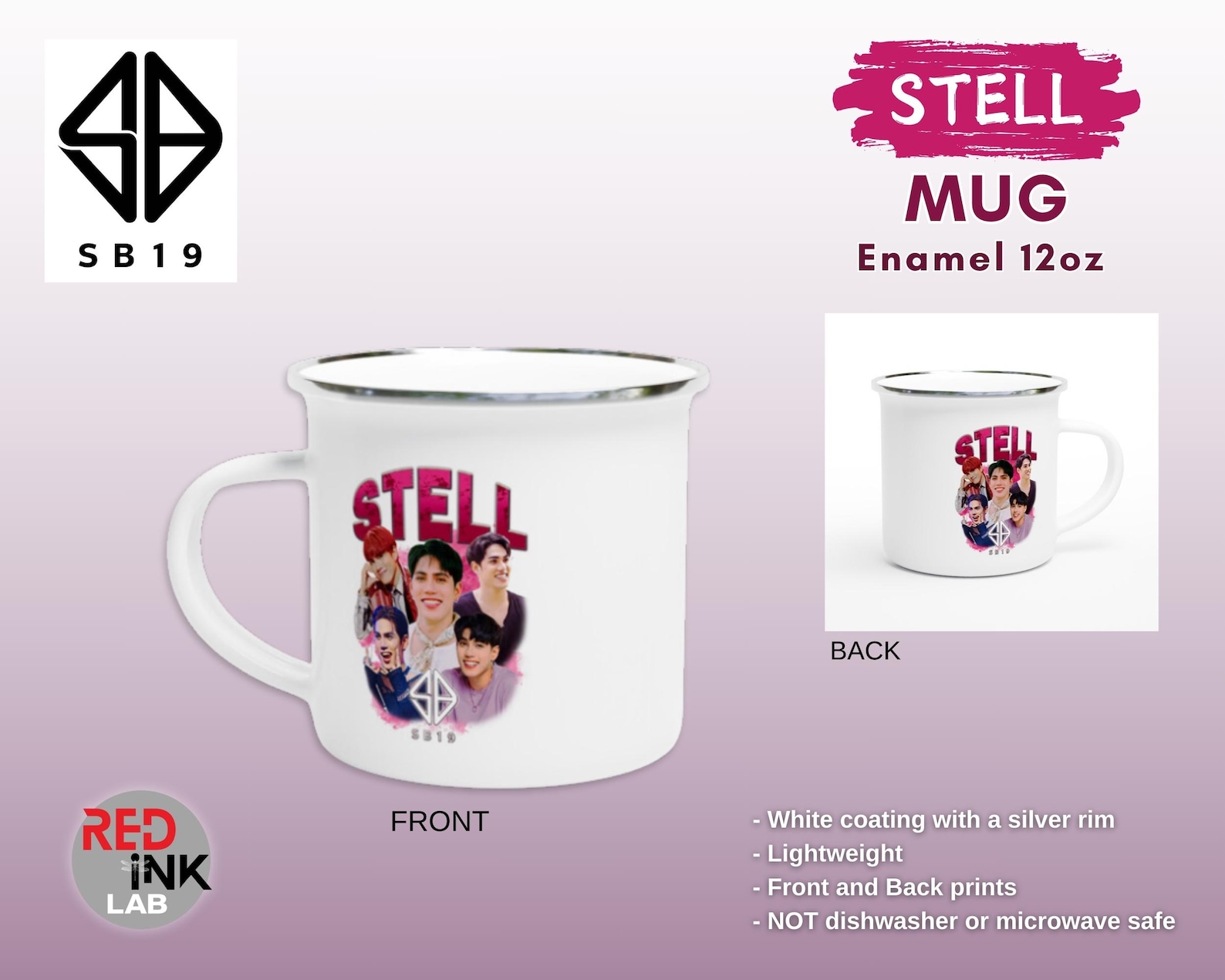 SB19 Stell Happy Faces Mugs PPOP SB 19 Stell Ceramic Mug SB19 Enamel ...