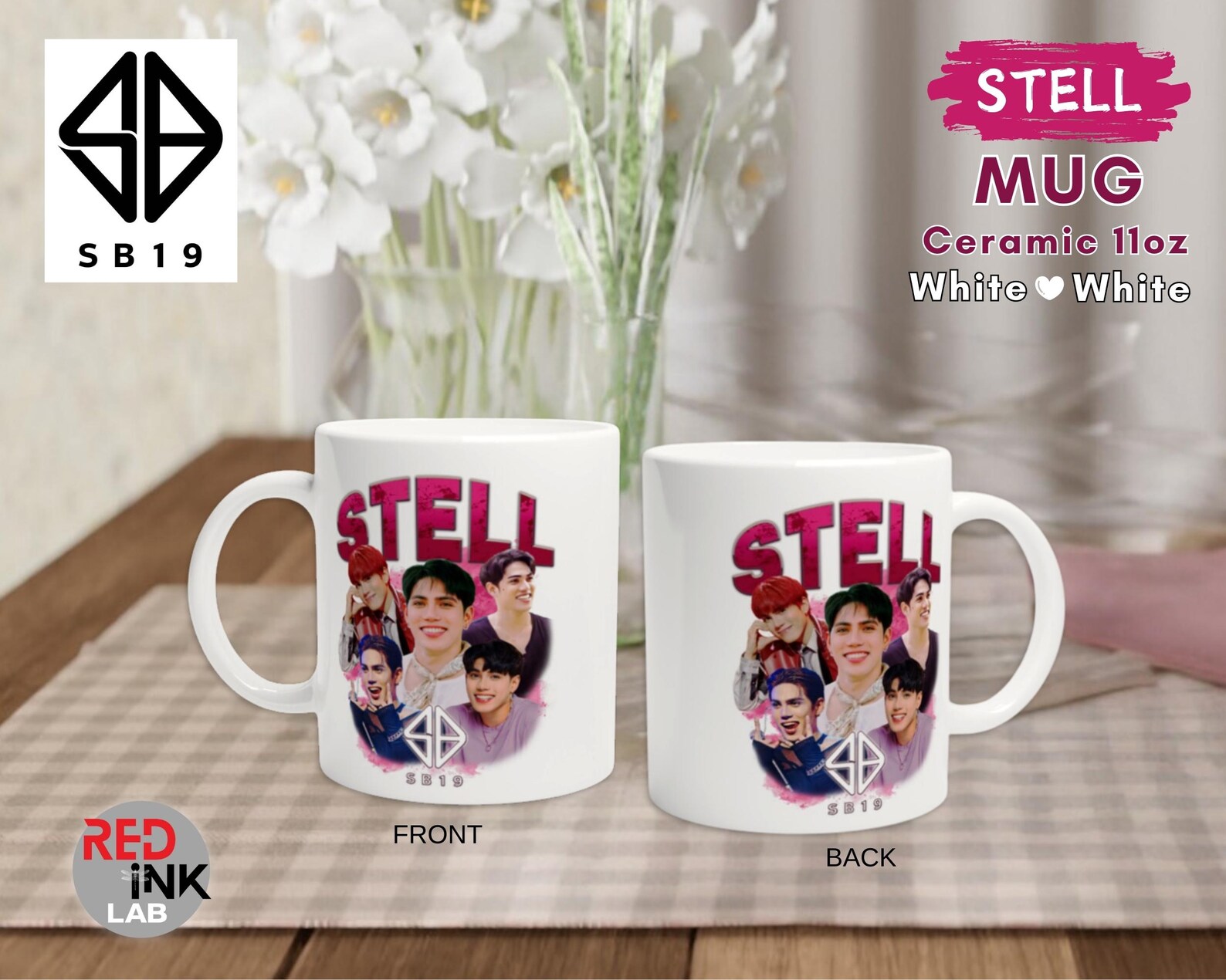 SB19 Stell Happy Faces Mugs PPOP SB 19 Stell Ceramic Mug SB19 Enamel ...