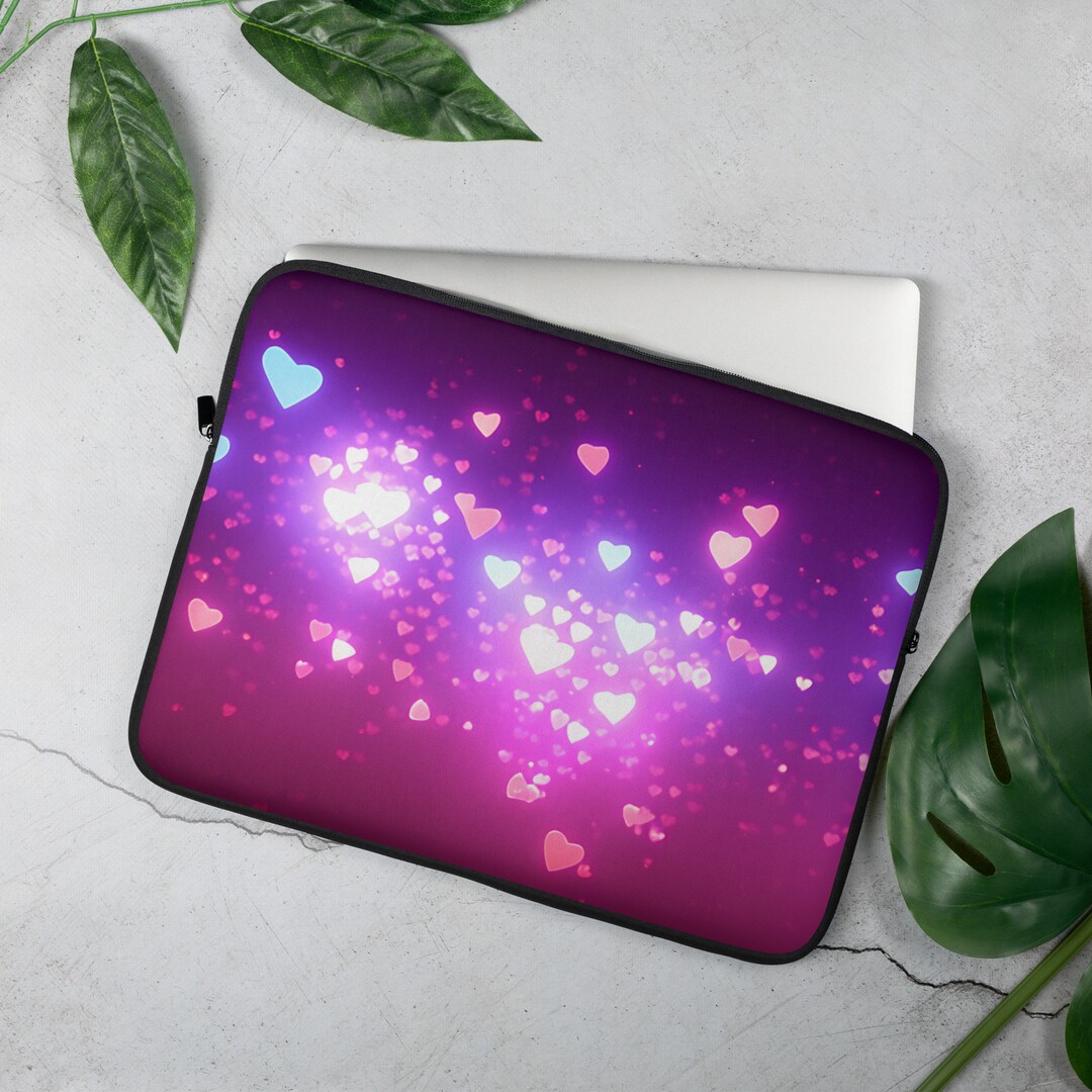Neon Holographic Hearts Laptop Sleeve, Pink - Etsy