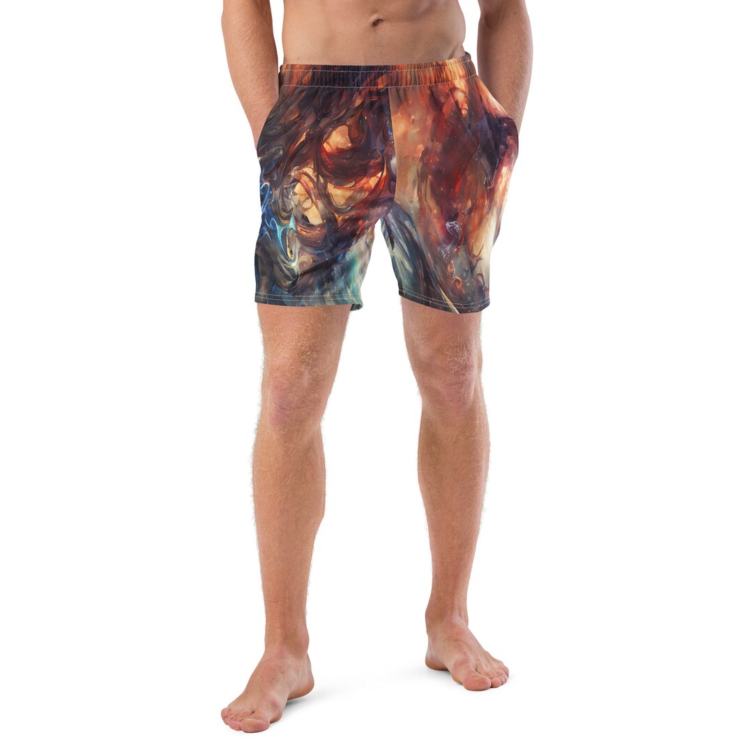 Magic Storm Red and Blue Men's Swim Trunks - Etsy