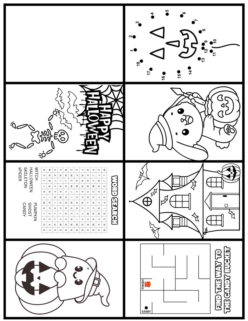 Printable Halloween Coloring Books, Dinosaur Party Favors (PDF) - Etsy