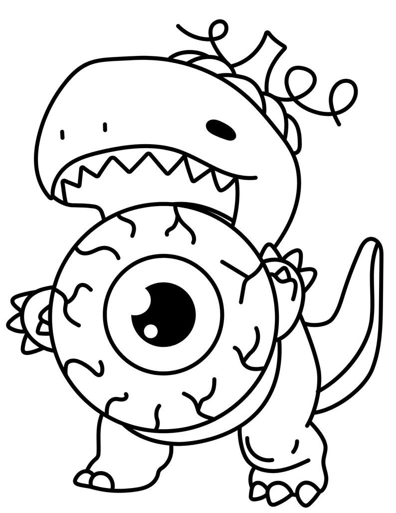 Printable Halloween Coloring Books, Dinosaur Party Favors (PDF) - Etsy