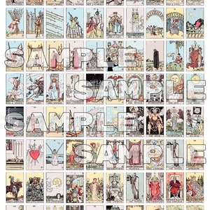 Mini Tarot Card Printable Set With Back Prints, Miniature Tarot Card ...