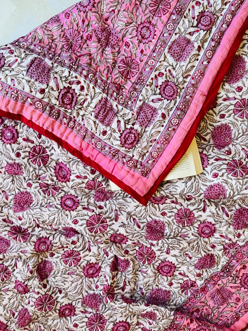 Indian Handmade Jaipuri Razai Hand Block Print Quilt Ultra - Etsy