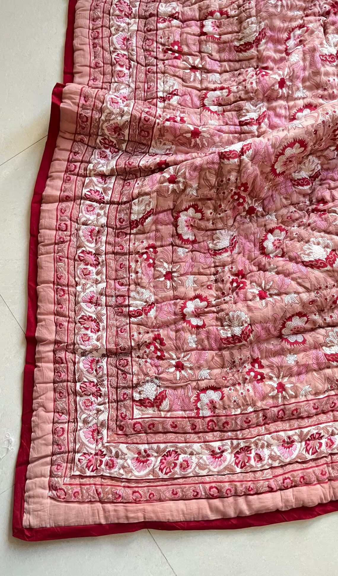 Indian Handmade Jaipuri Razai, Hand Block Print Quilt, Ultra Warm ...