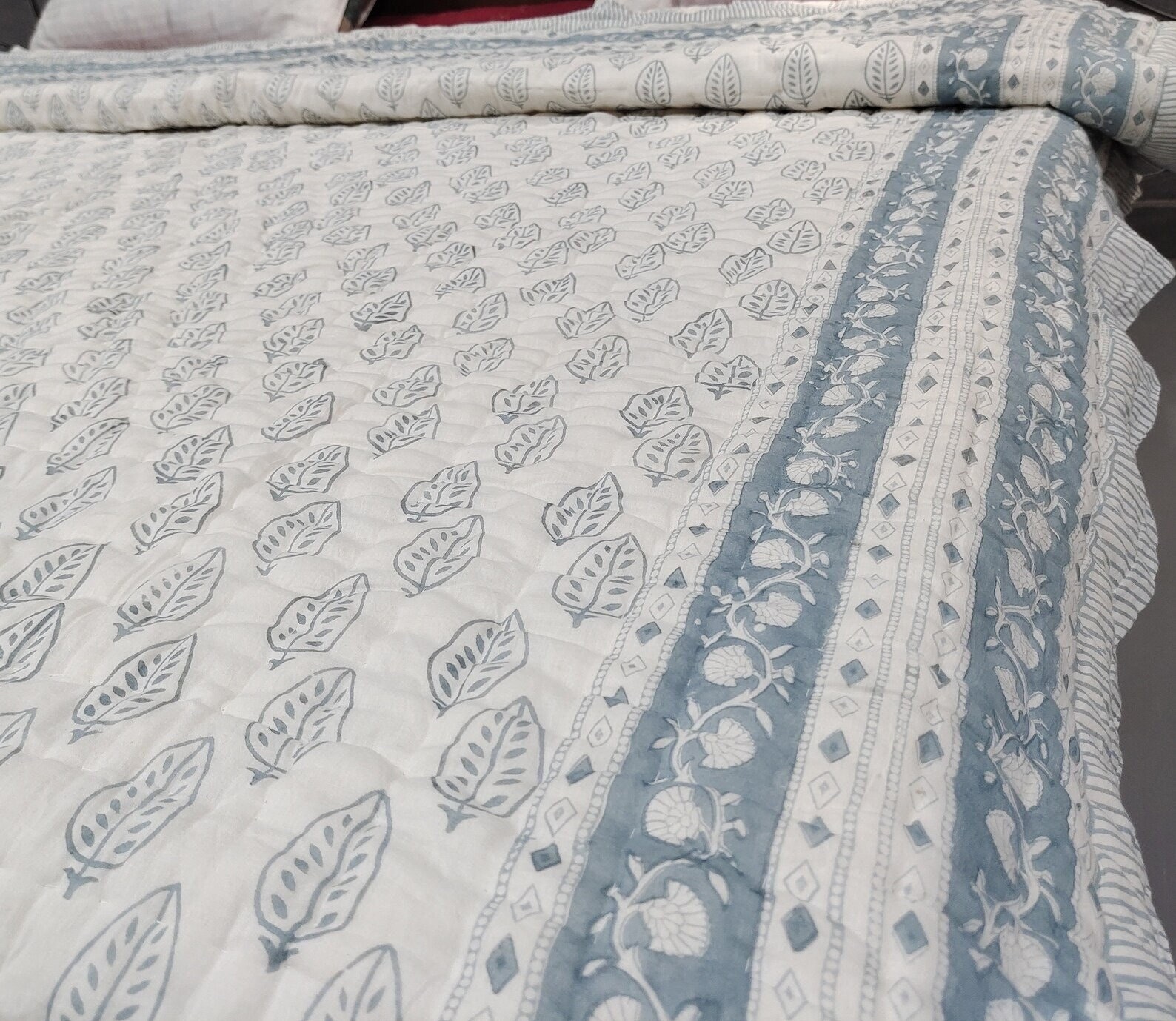 Anokhi Indian Jaipuri Block Print Quilt Printed Reversible Razai Cotton ...
