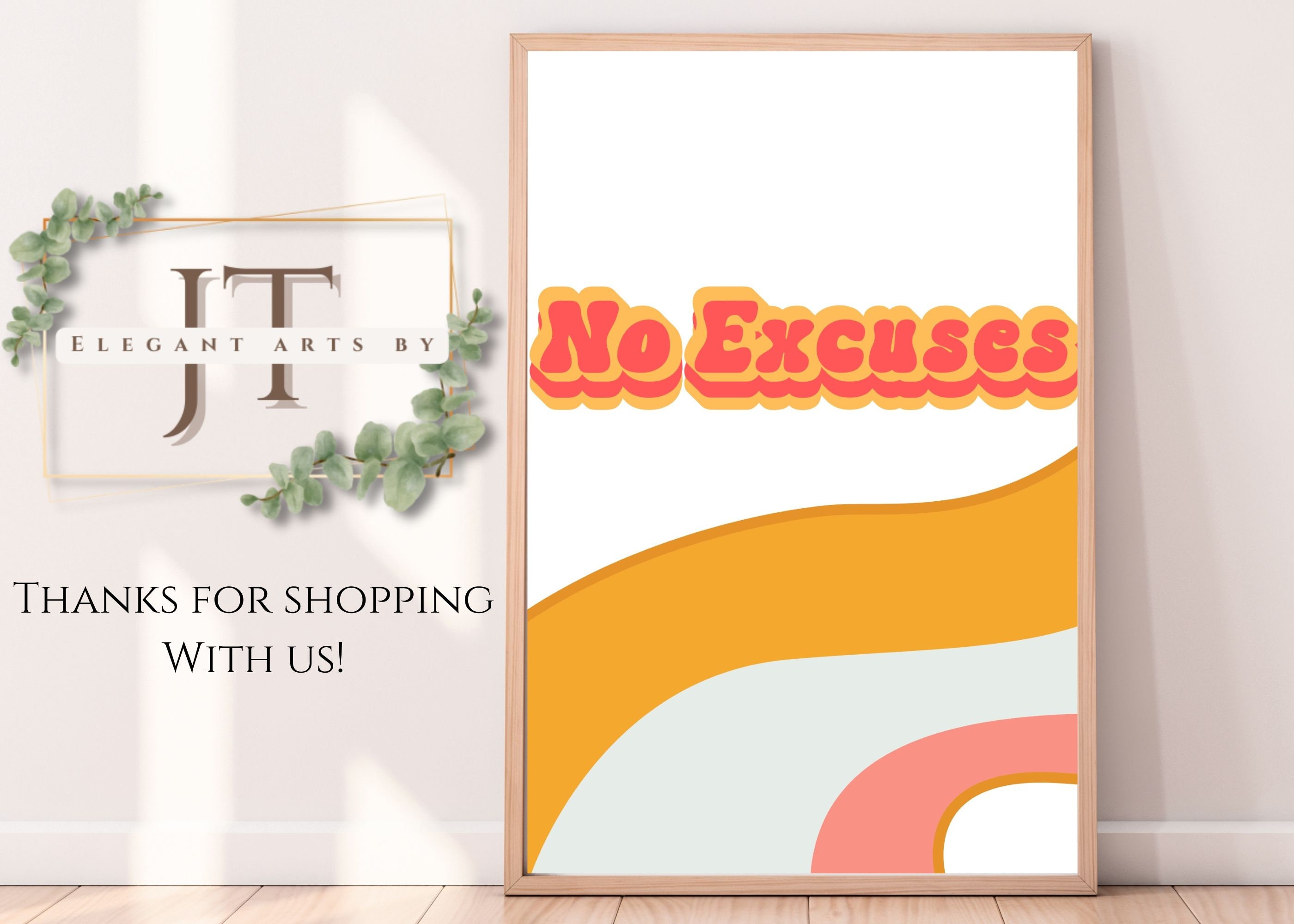 Retro Quote Print 70s Wall Art, Pink and Orange Groovy Motivational ...