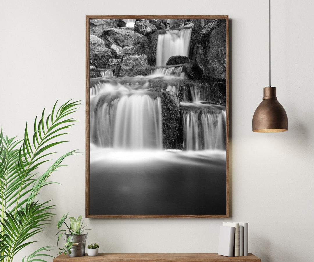 Dark Waterfall Print Digital Download, Printable Nature Photography ...