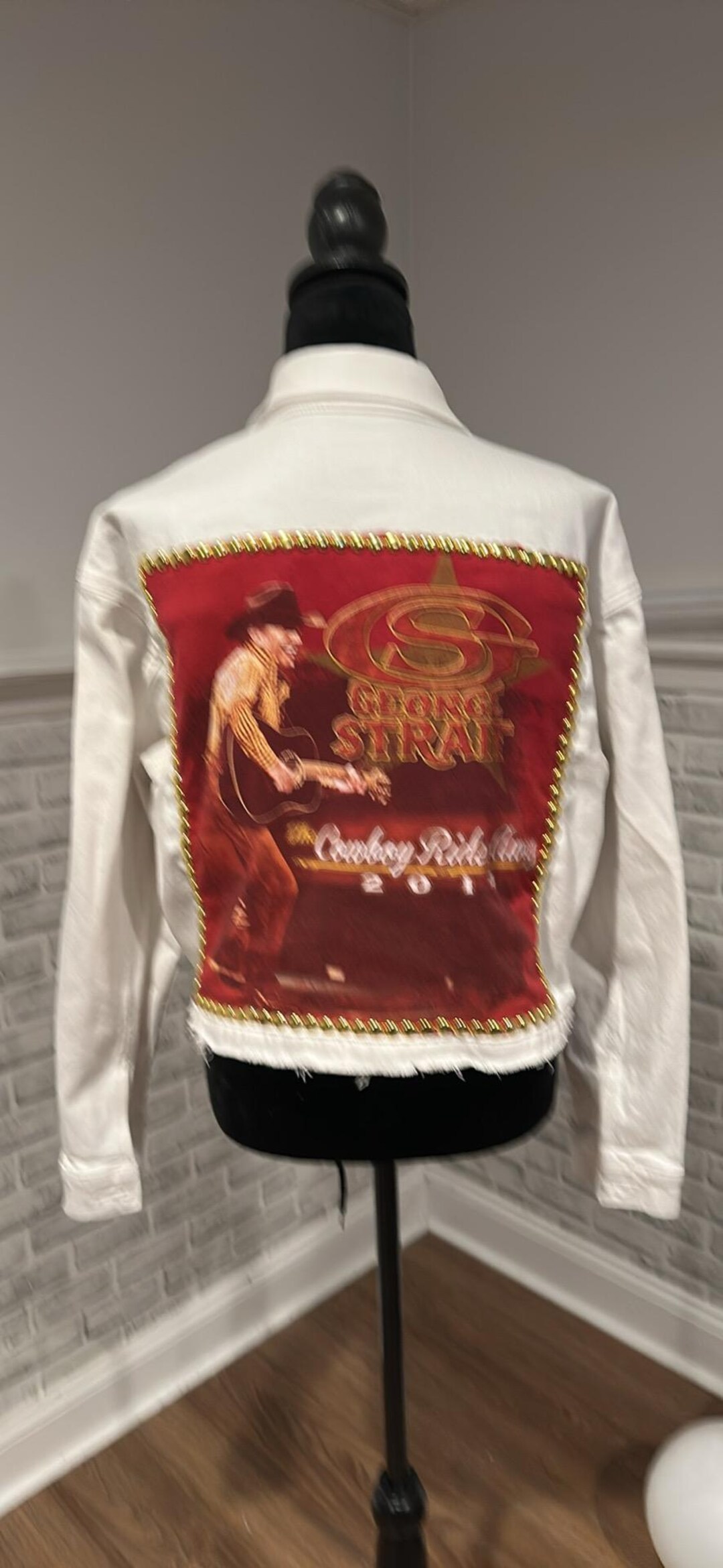 George Strait White Gold Studded Jean Jacket (s) - Etsy