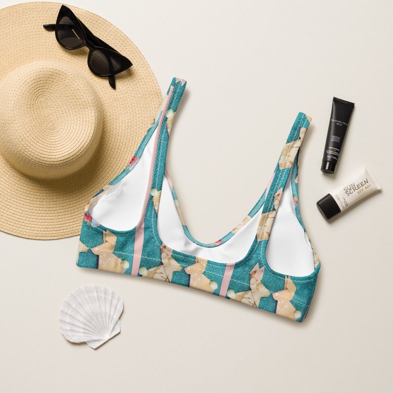 Rose's Women's Rabbit Origami Recycled Padded Bikini Top, Rabbit ...