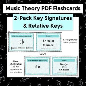Printable Key Signature Flashcards | Relative Scales | Music Theory ...