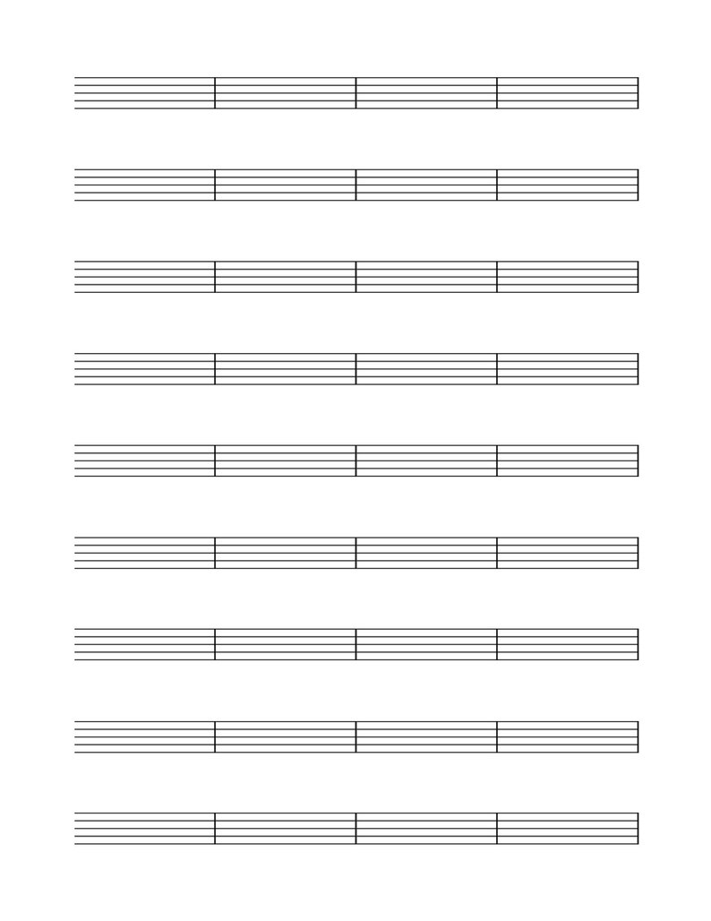 4-pack Printable Blank Sheet Music | Floral Music Manuscript Paper - Etsy