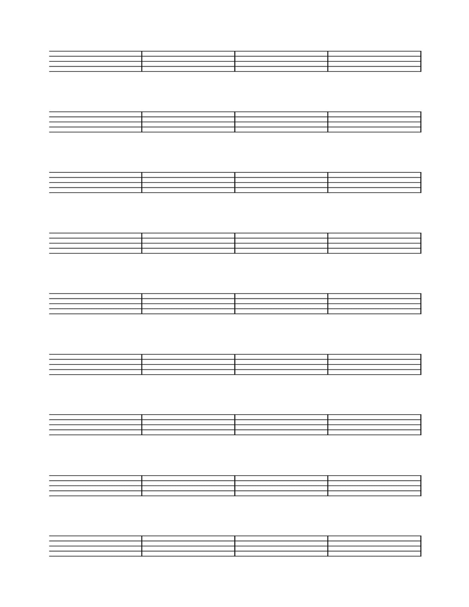 4-pack Printable Blank Sheet Music | Floral Music Manuscript Paper - Etsy